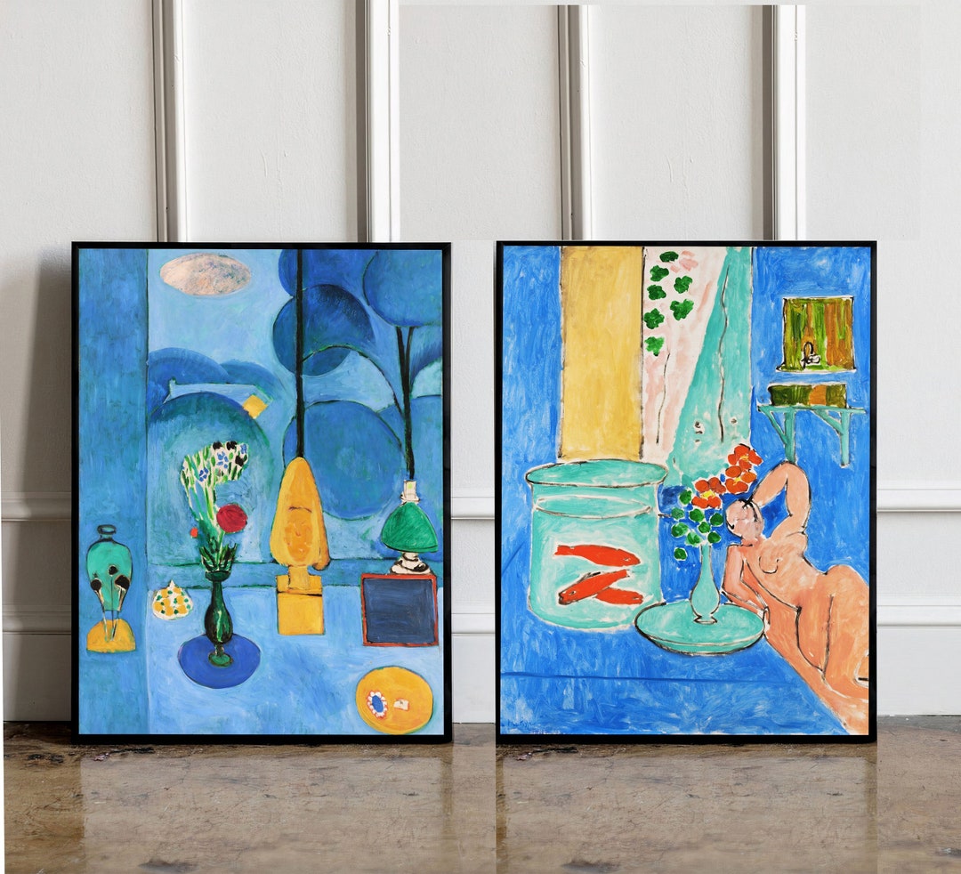 SET OF 2 Henri Matisse Posters Set, the Blue Window Poster, Goldfish ...