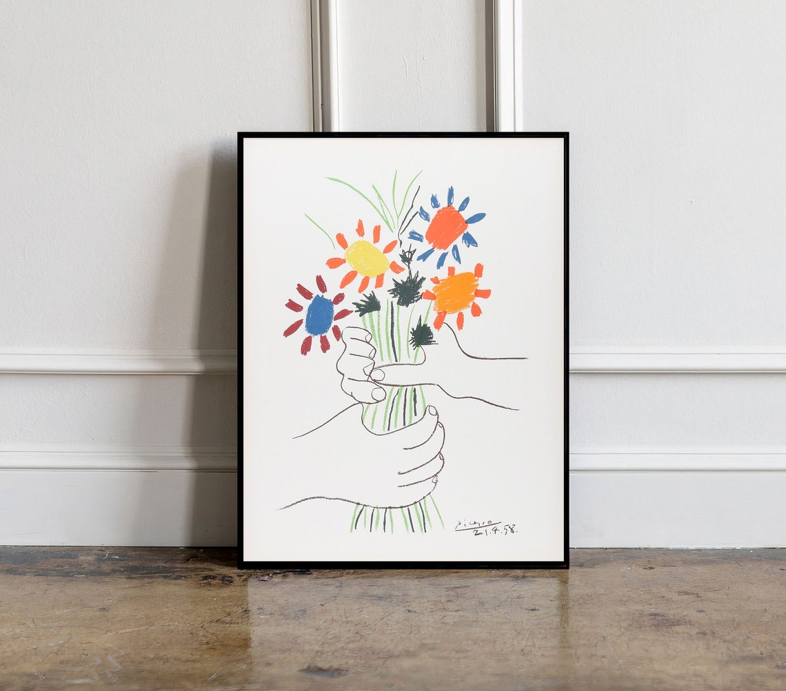 Picasso Flower Poster Picasso Exhibition Poster Picasso - Etsy