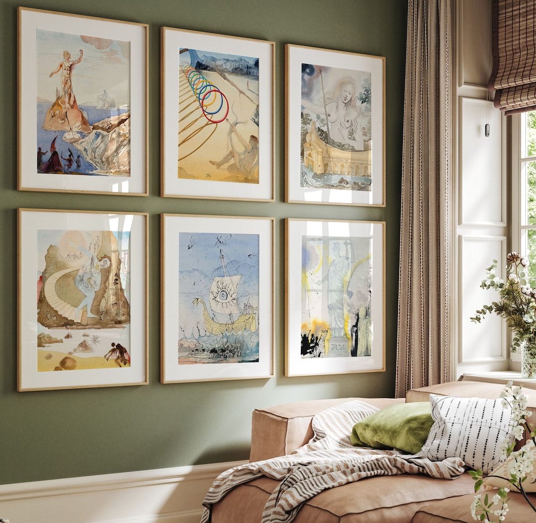 Salvador Dali Poster Set of 6, Salvador Dali Exhibition Print, Salvador ...