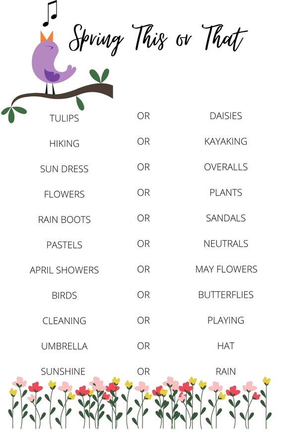 Spring This or That | Etsy