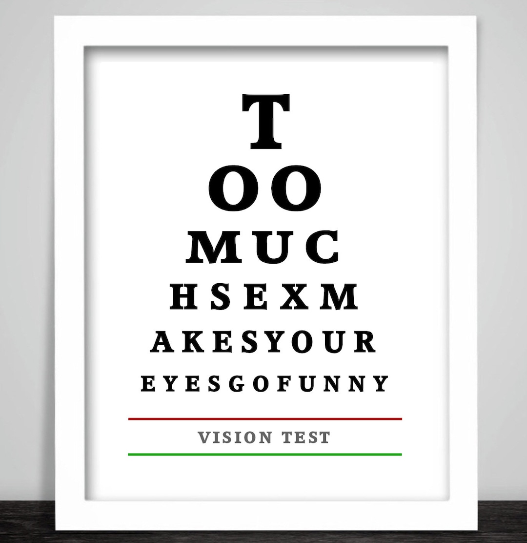 PRINTABLE Art Print. A Funny Eye Chart. Toilet Loo Bathroom Print ...
