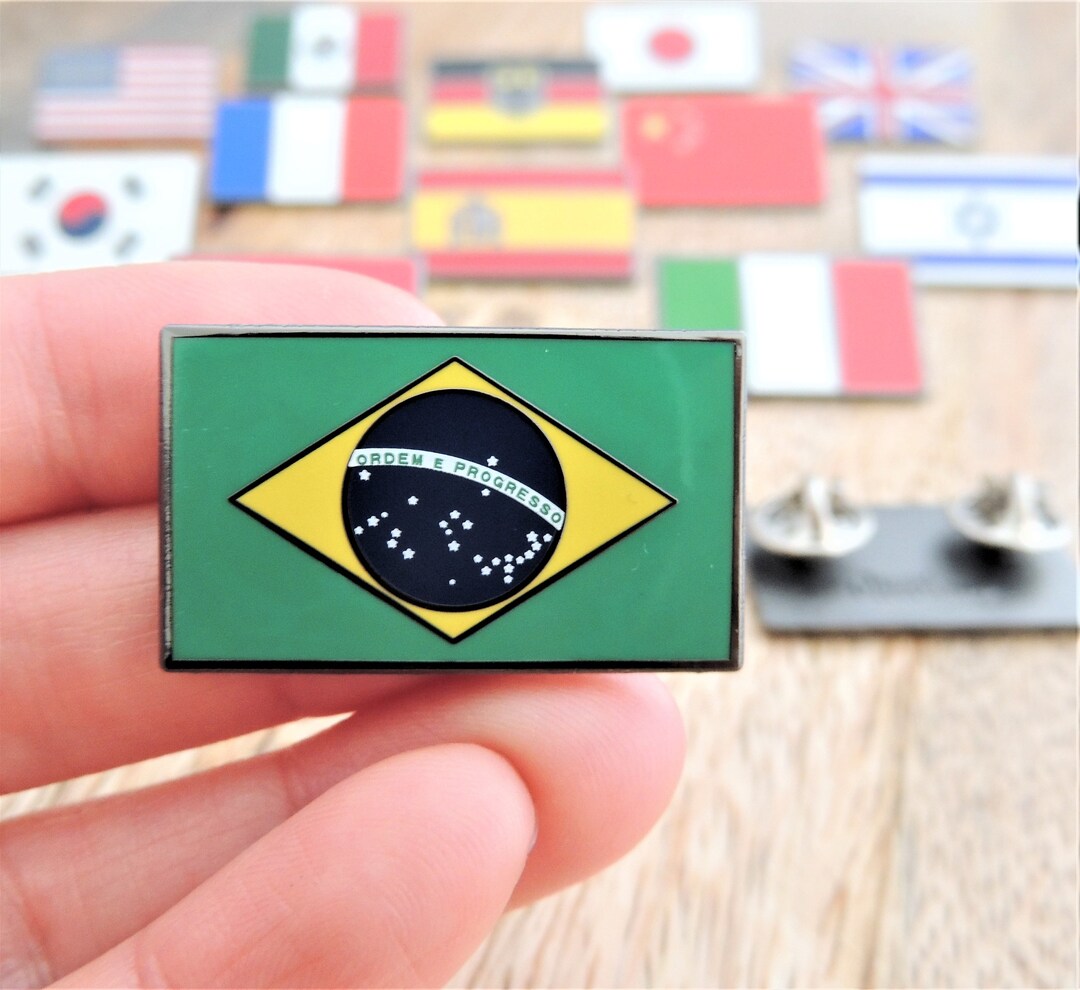 Brazil Flag Lapel Pin Brazilian Flag Badge Gift for World Traveler Gift ...