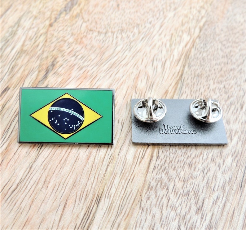 Brazil Flag Lapel Pin Brazilian Flag Badge Gift for World Traveler Gift ...