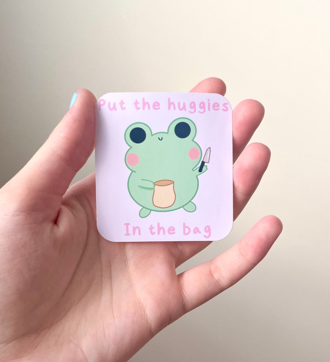 Frog With Knife Sticker // Cute Frog Sticker // Kawaii Frog - Etsy UK