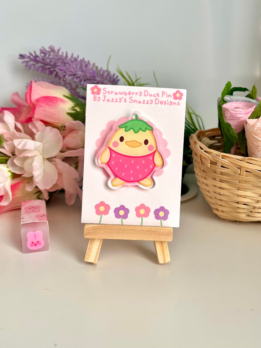 Strawberry Duck Pin Cute Pin Badge Gifts for Duck Lovers - Etsy