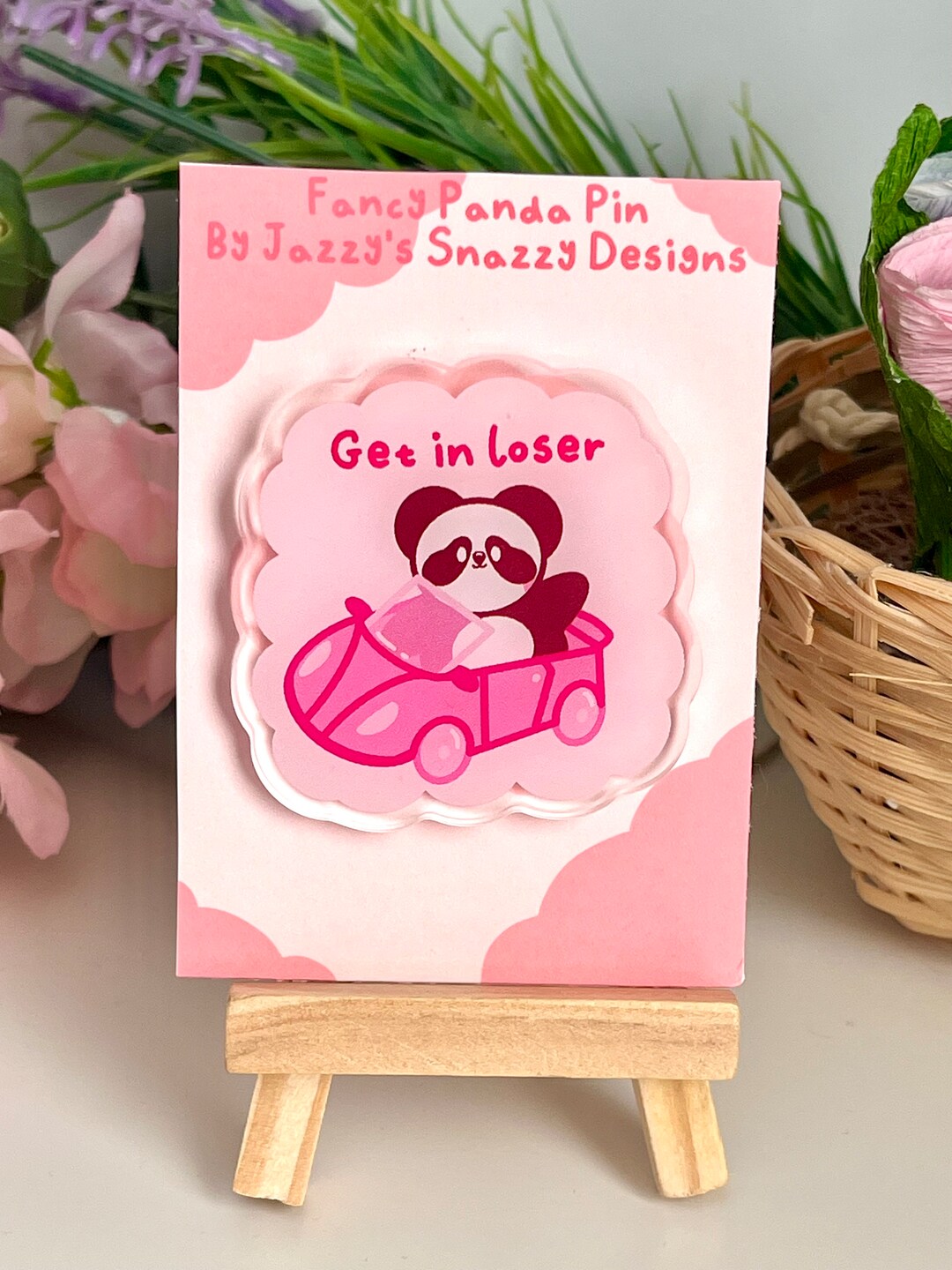 Fancy Panda Pin, Cute Pin Badge, Gifts for Panda Lovers, Kawaii Pin ...