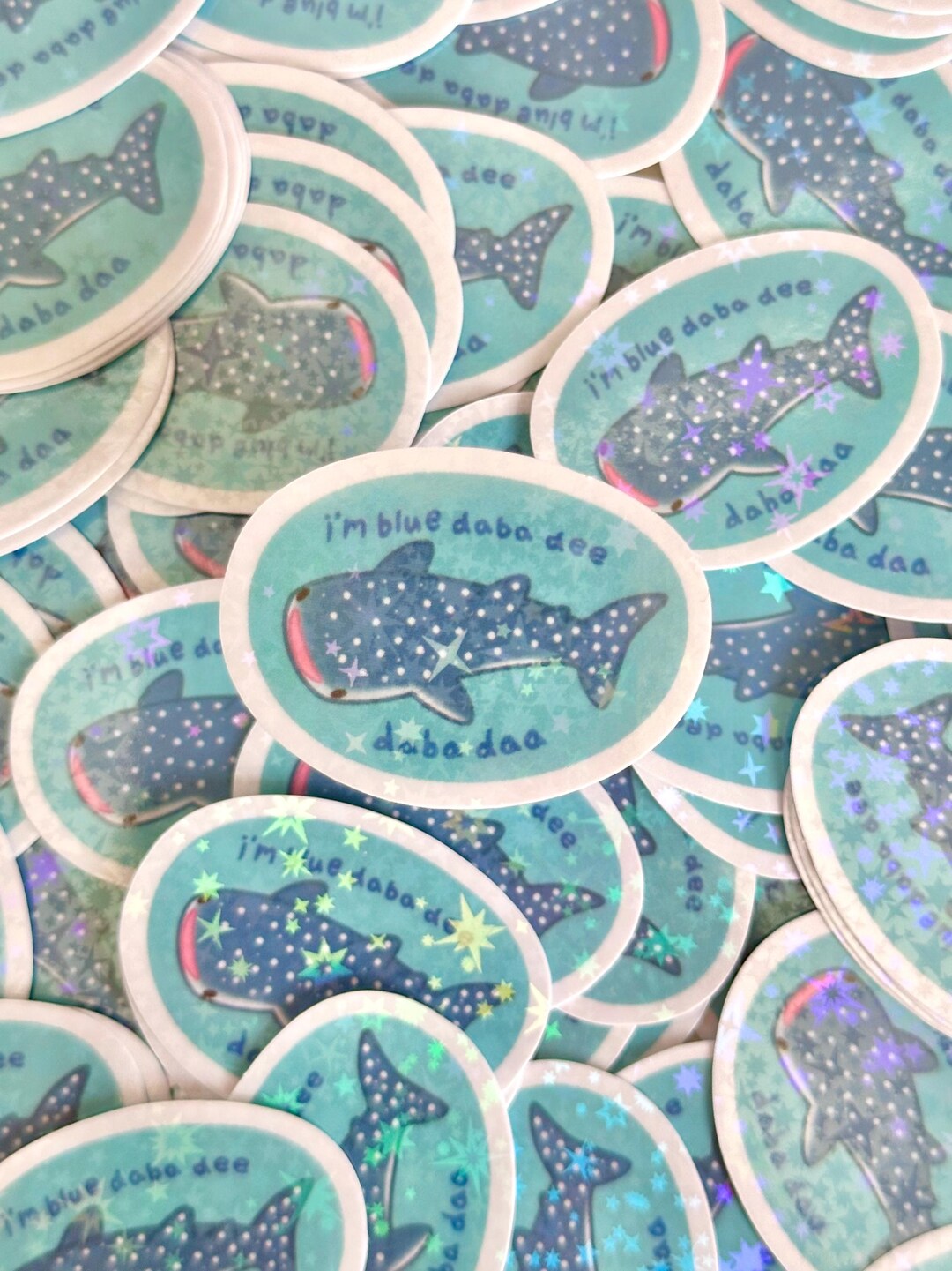 Blue Whale Shark Sticker, Cute Whale Shark Sticker, Song Pun Sticker ...