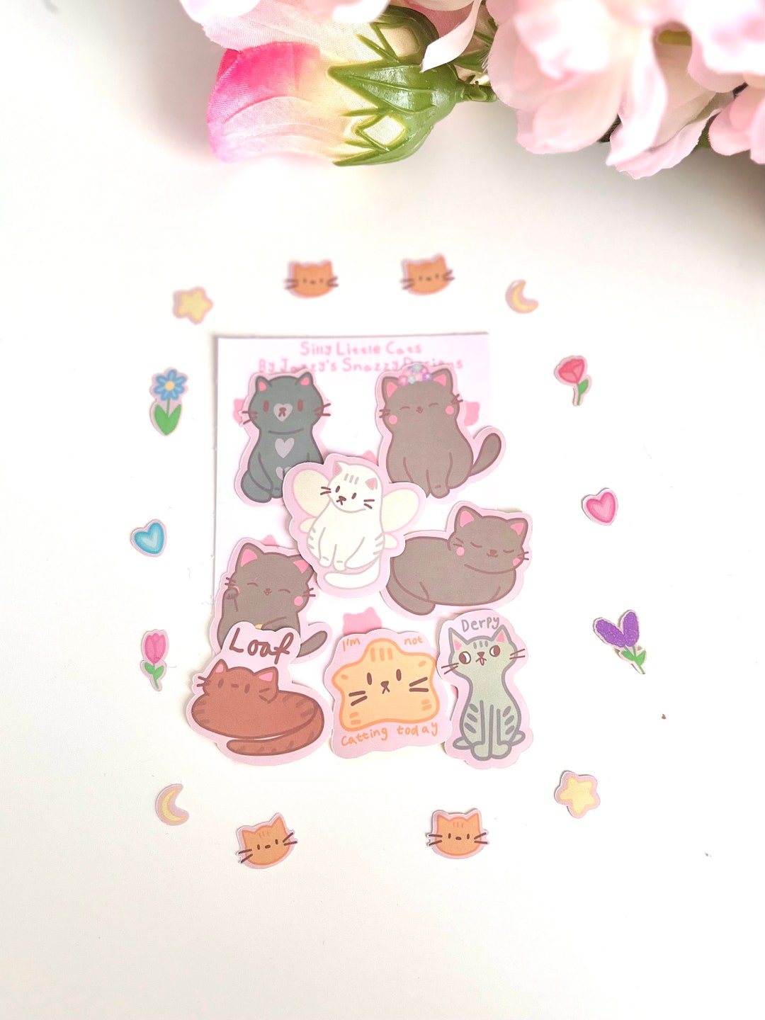 Silly Little Cats Sticker Set - Etsy
