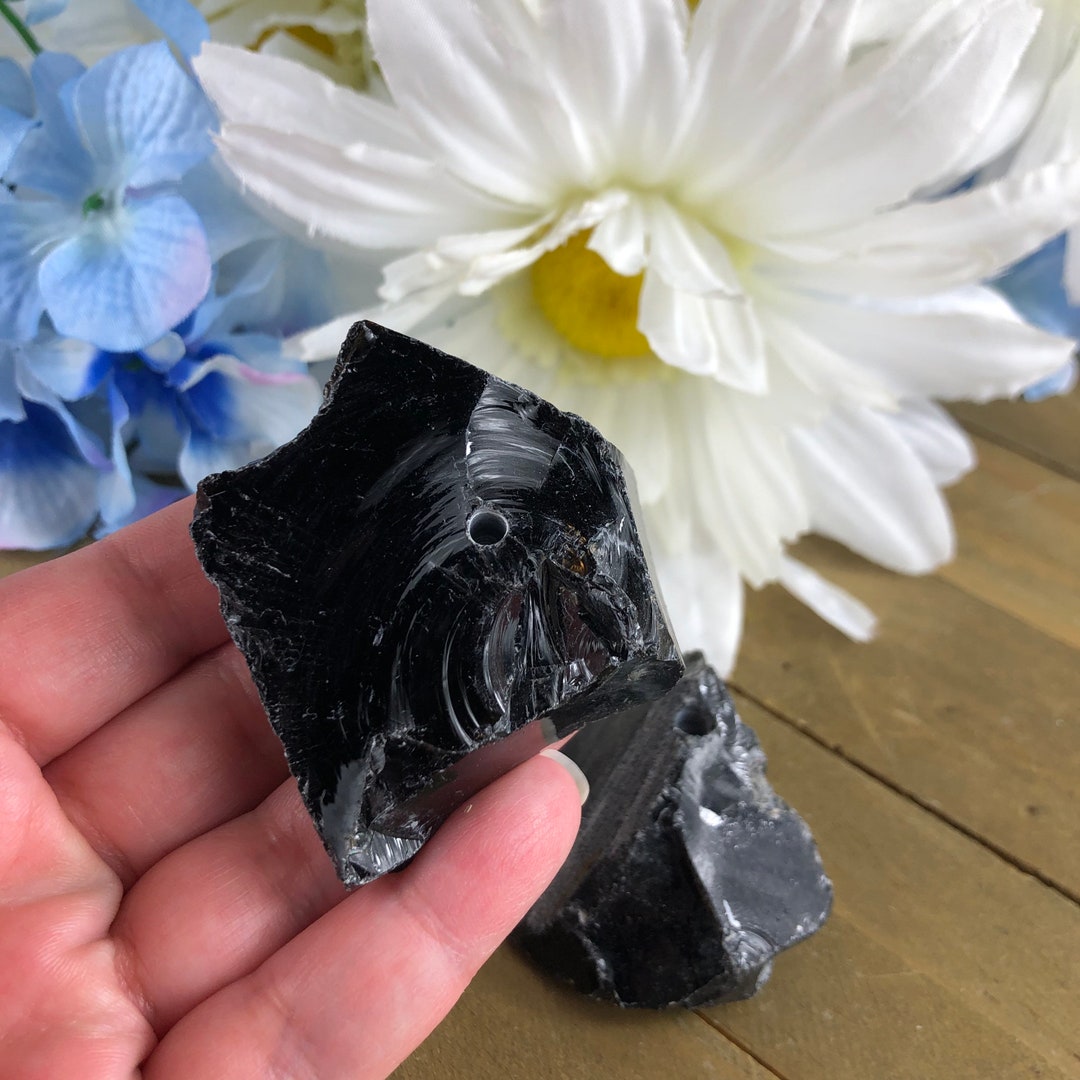 Obsidian Small Incense Holder Stone Natural Stone Crystal Incense ...