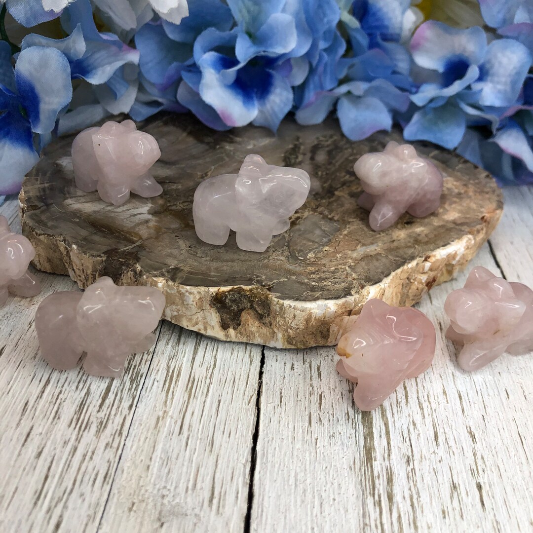 Rose Quartz Carved Stone Elephant Mini Crystal Figurine 1 Inch - Etsy