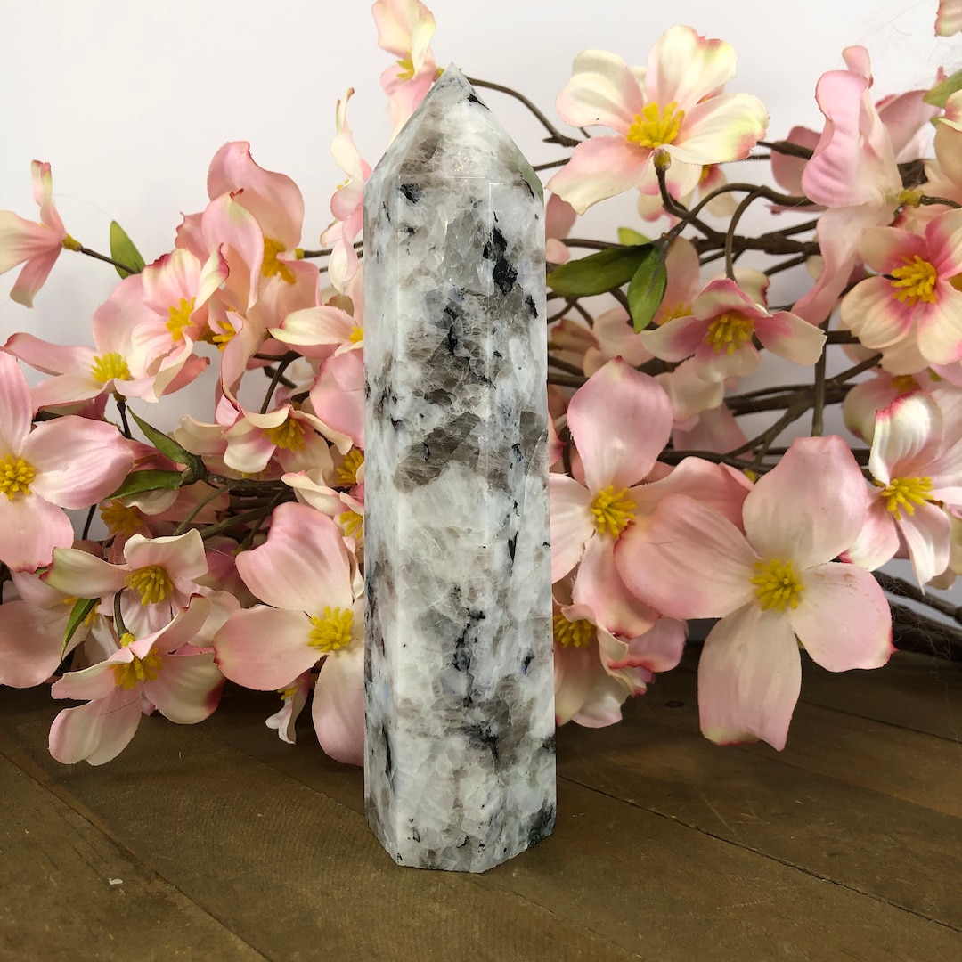 Rainbow Moonstone Tower Large Crystal Point Stone 1 - Etsy