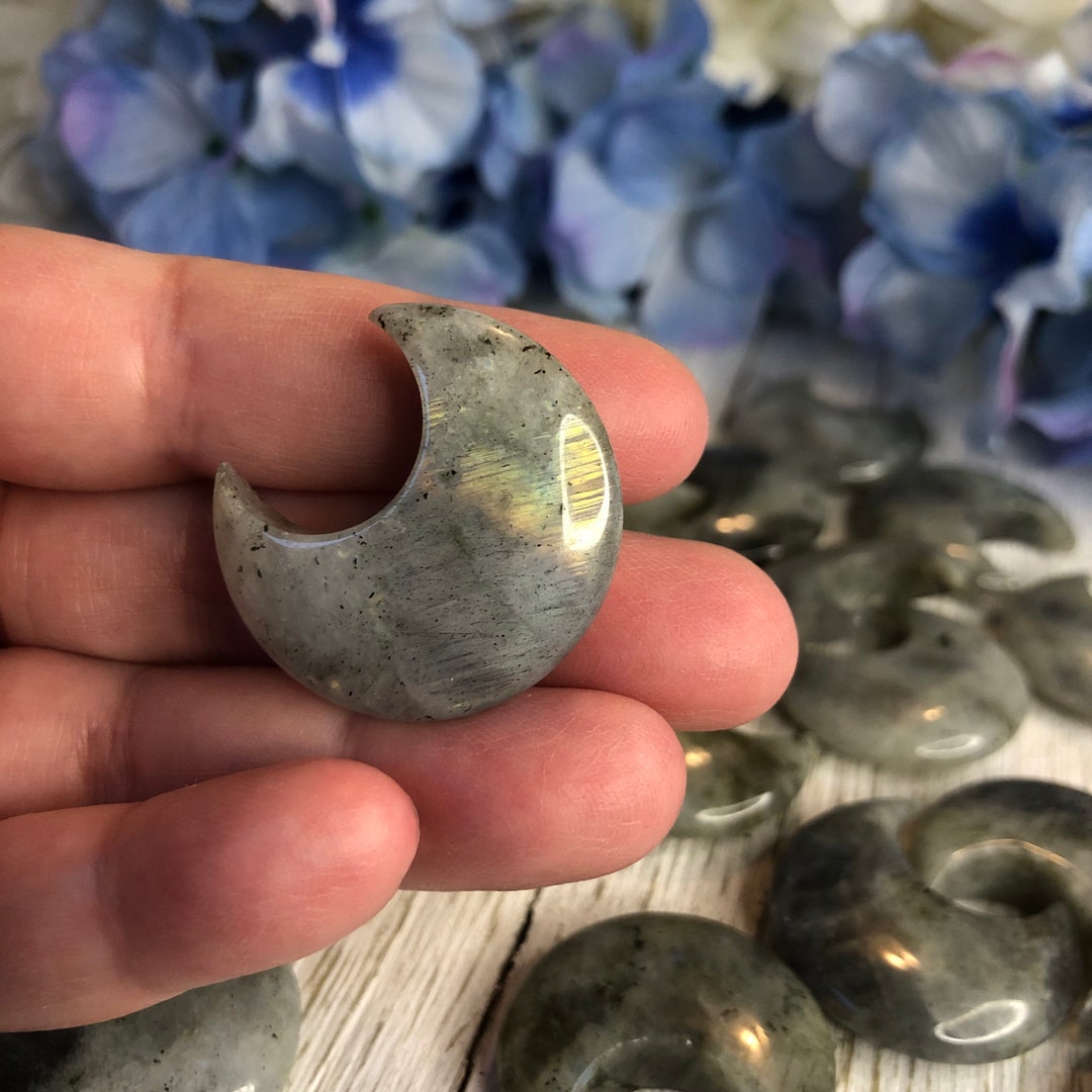 Labradorite Moon Shaped Stone Crystal - Etsy