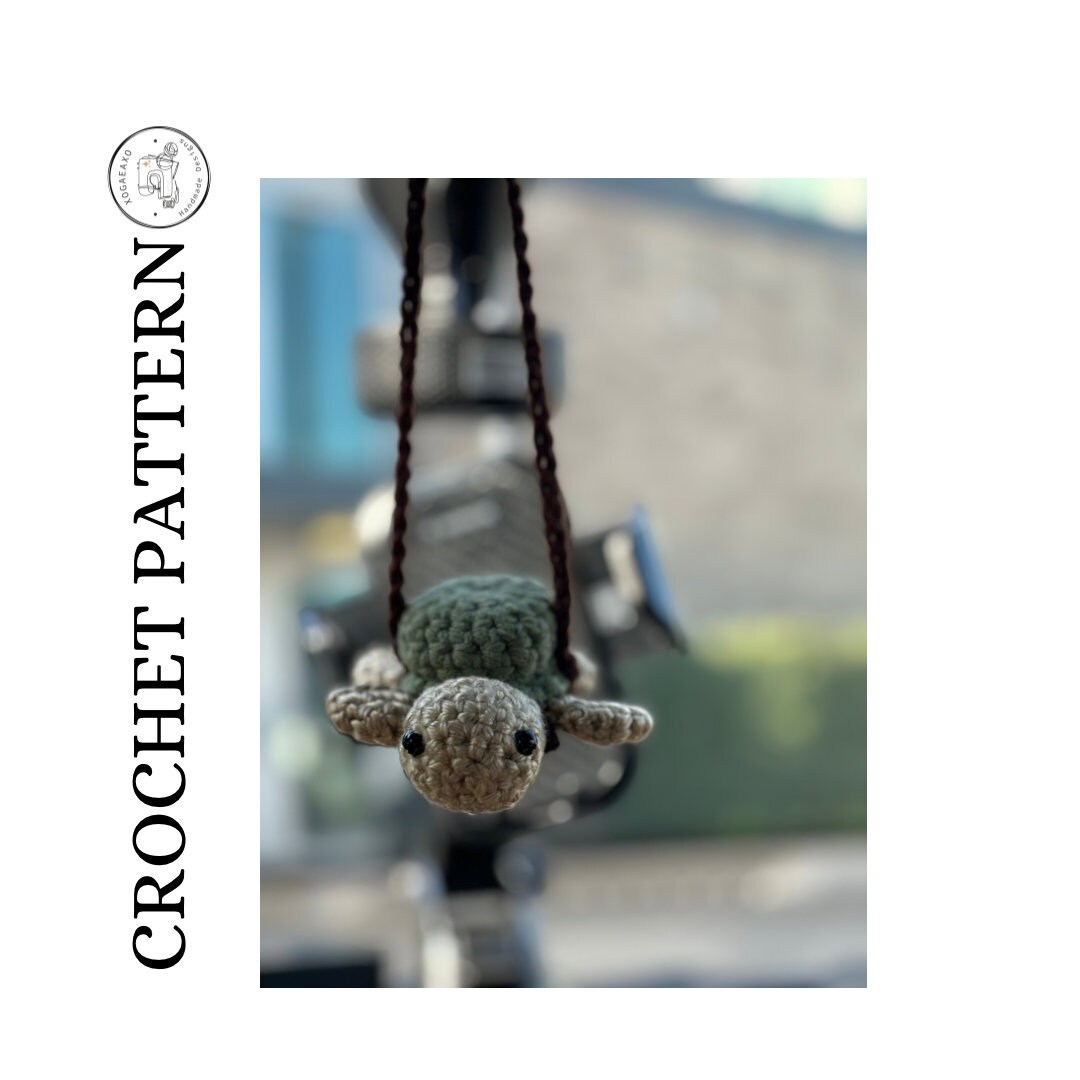 Simple Cute Crochet Amigurumi Plushie Swinging Turtle Sea Creature Car ...