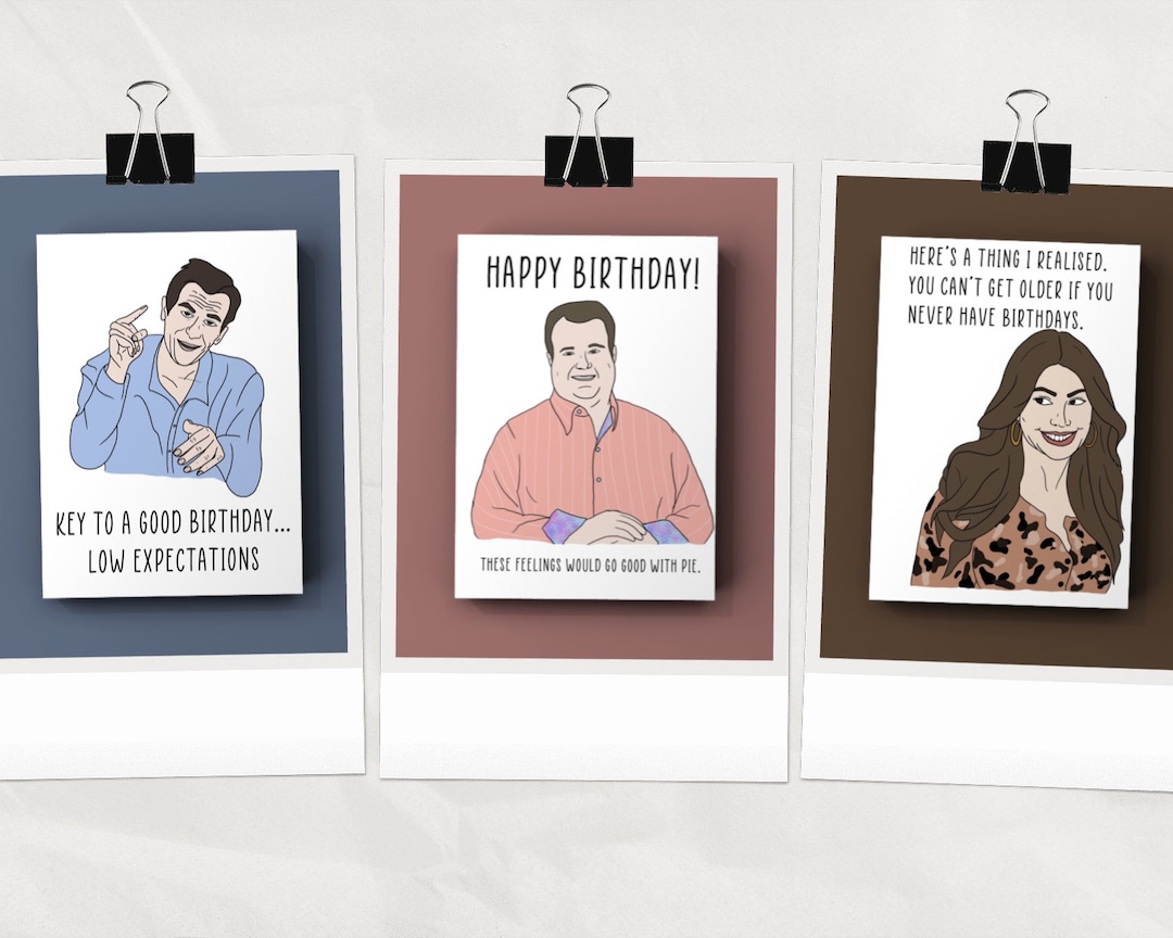 Limited Edition Modern Family Themed Birthday Cards in A6! Cam / Gloria ...