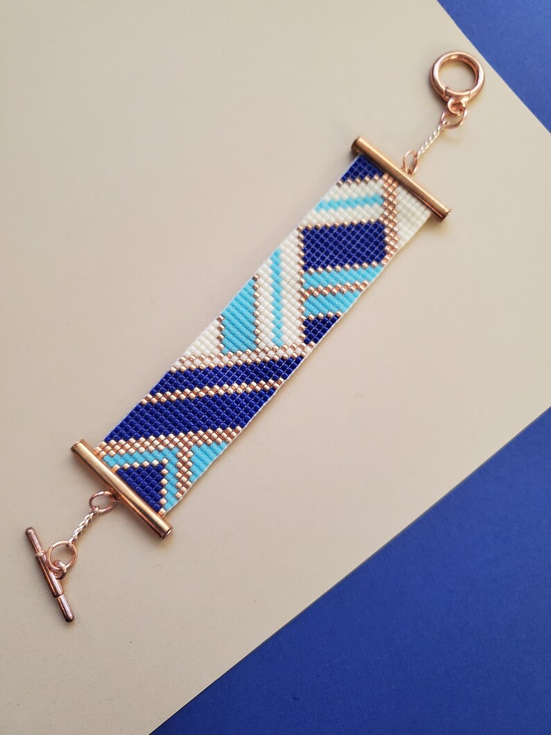 Geometric Basket Weave Beaded Bracelet - Etsy