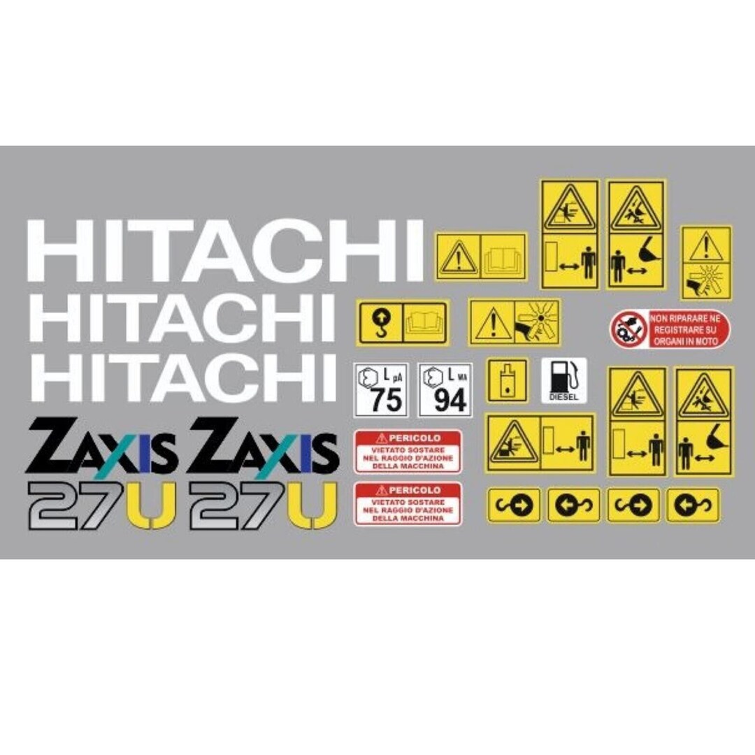 Hitachi Zaxis 27U Sticker Kit Professional Complete Decals - Etsy