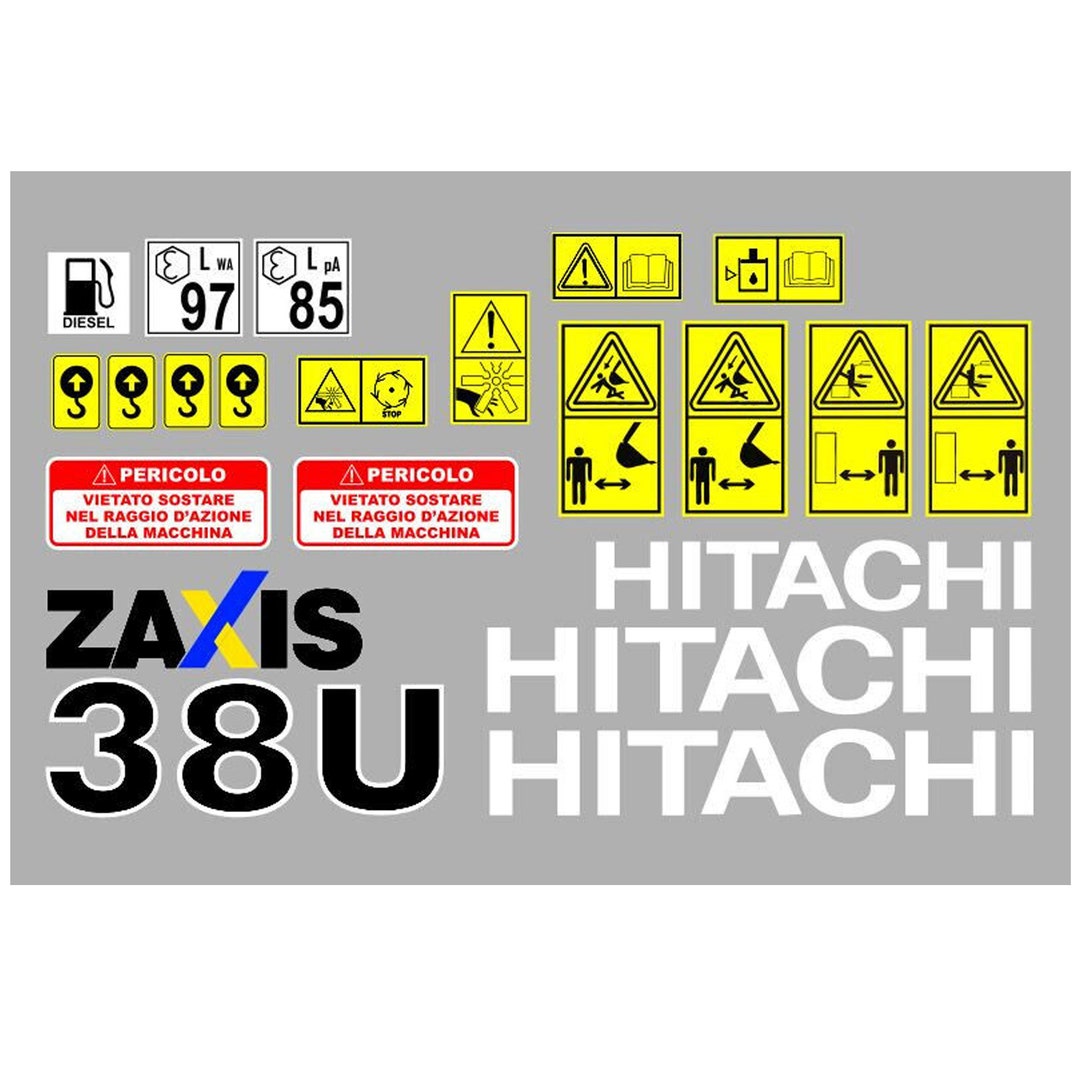 Sticker Kit for Hitachi Zaxis ZX 38U-5A Complete Professional Decals - Etsy