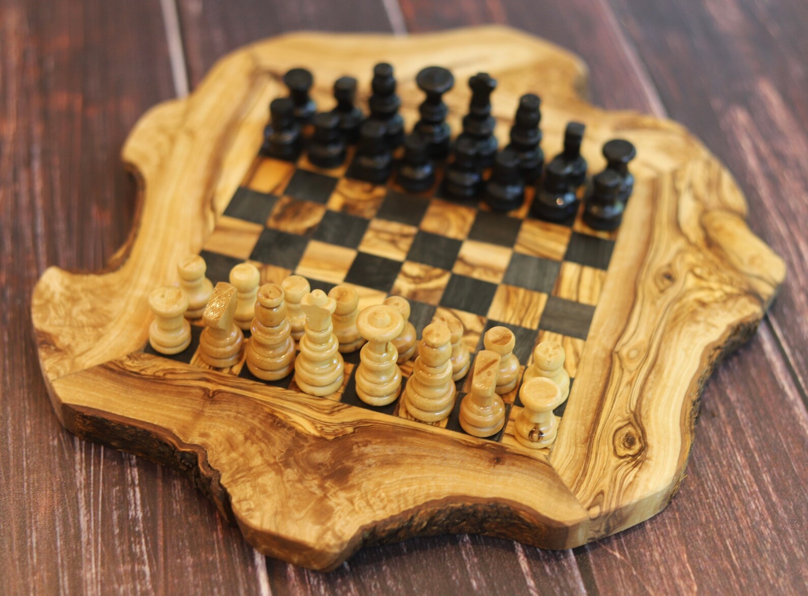 Handmade Olive Wood Rustic Chess Set | Etsy