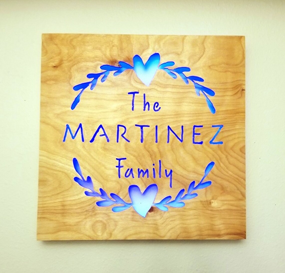 Personalized Handmade Wooden Sign With LED - Etsy