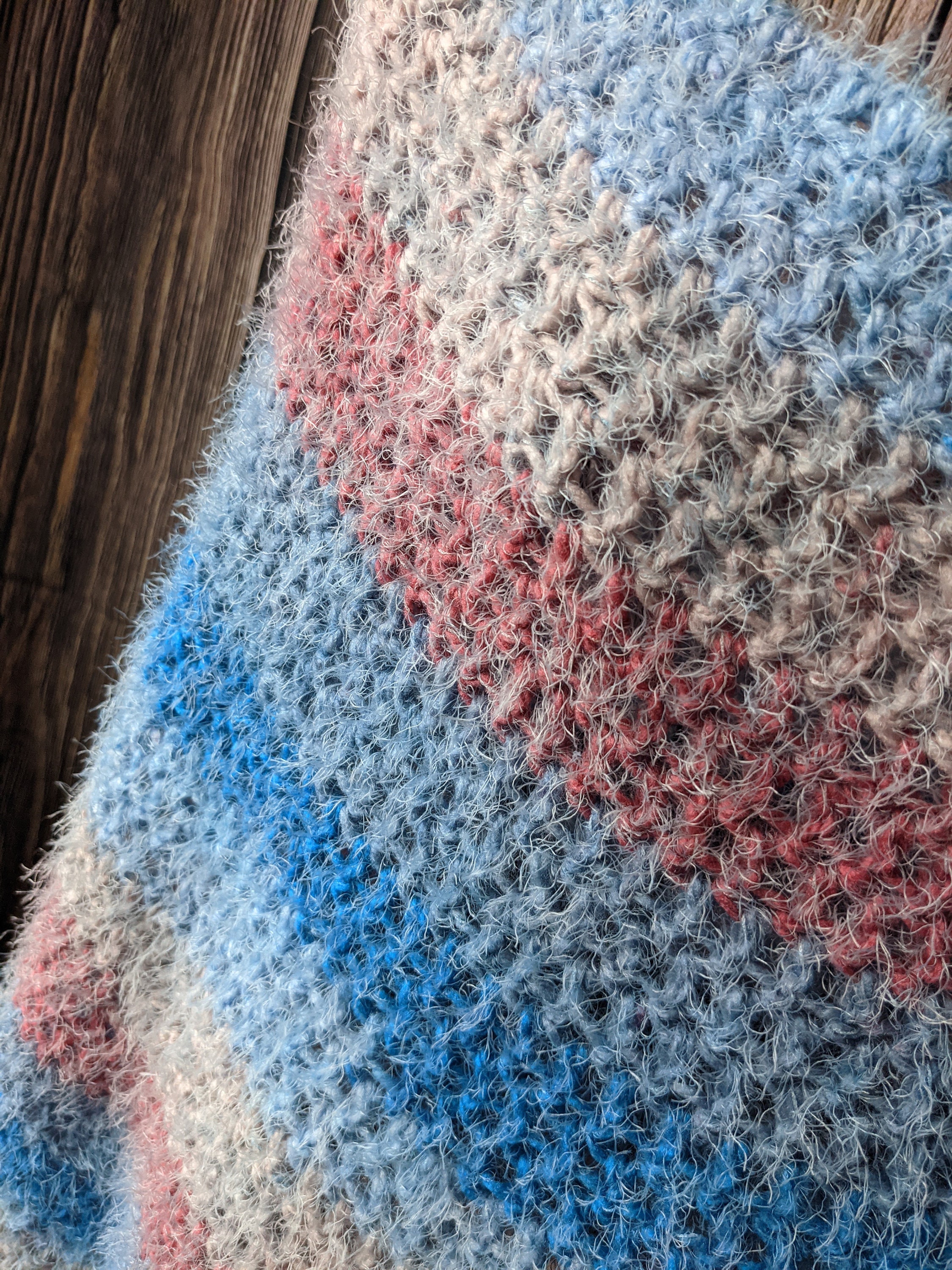 Pink, and Blue Crocheted Caplet/ Formfitting Poncho - Etsy
