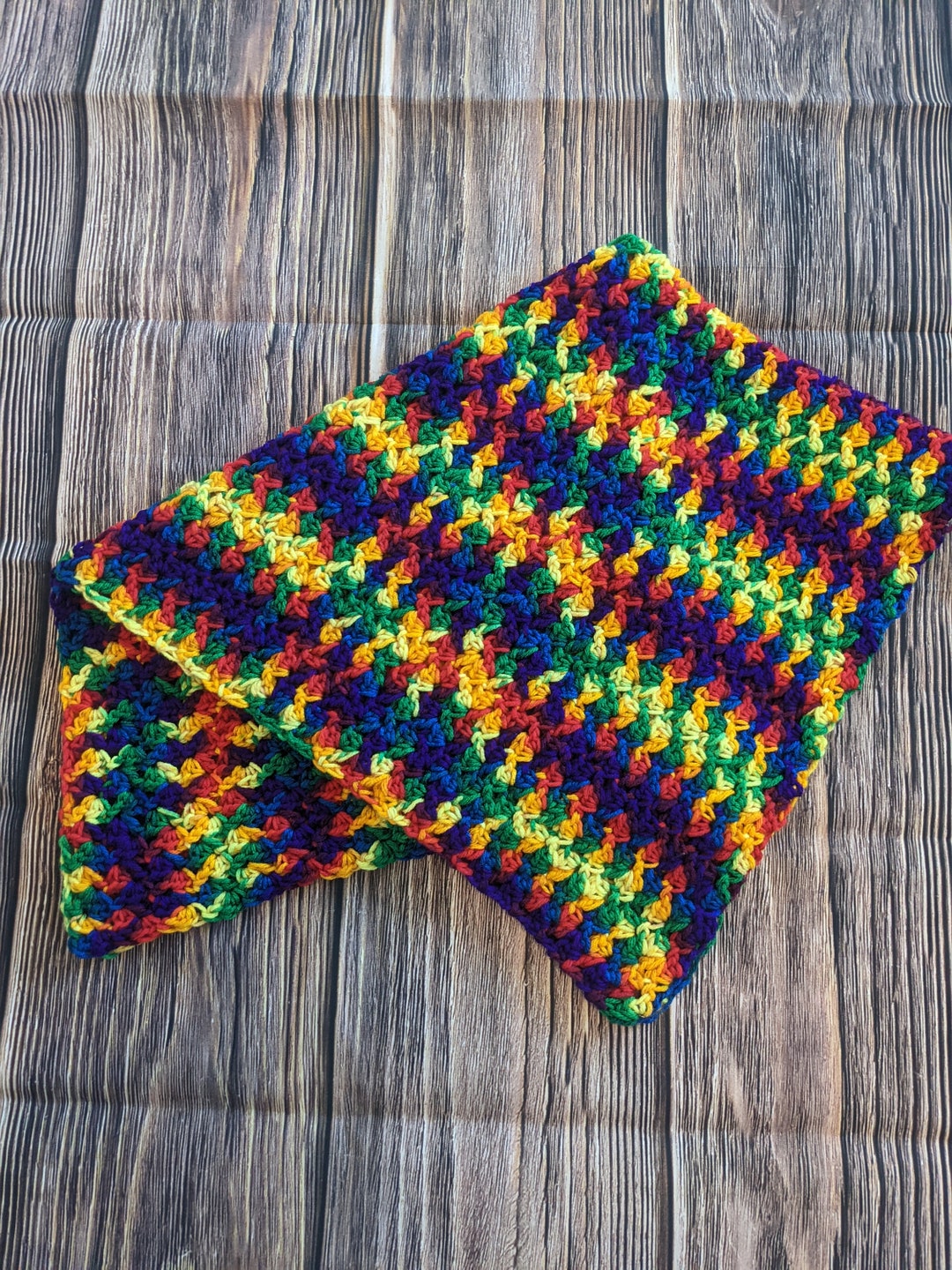 Rainbow Multi-colored Crochet Baby Blanket - Etsy