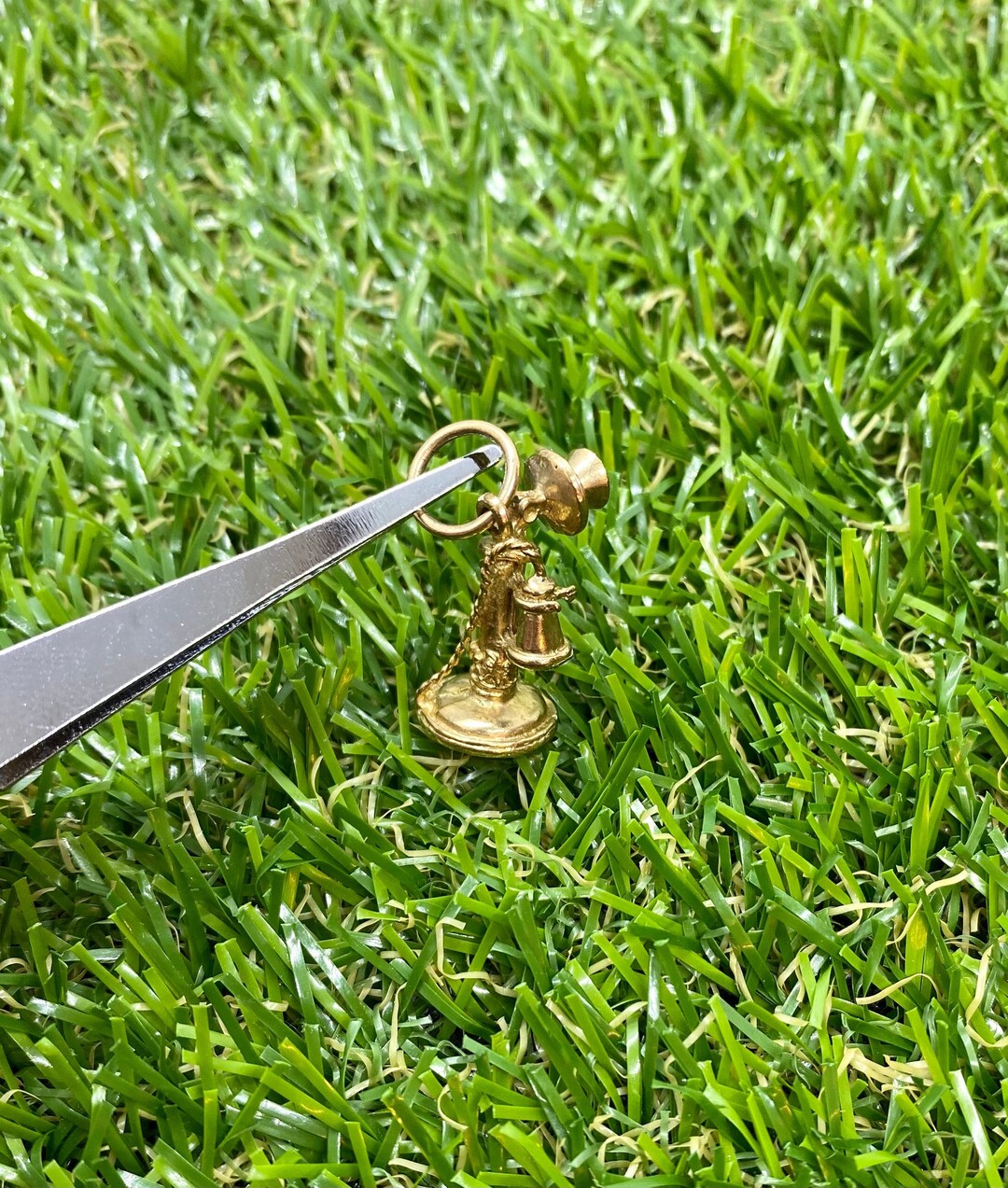 9ct Gold Candlestick Telephone Charm, Old Fashioned Telephone Charm - Etsy