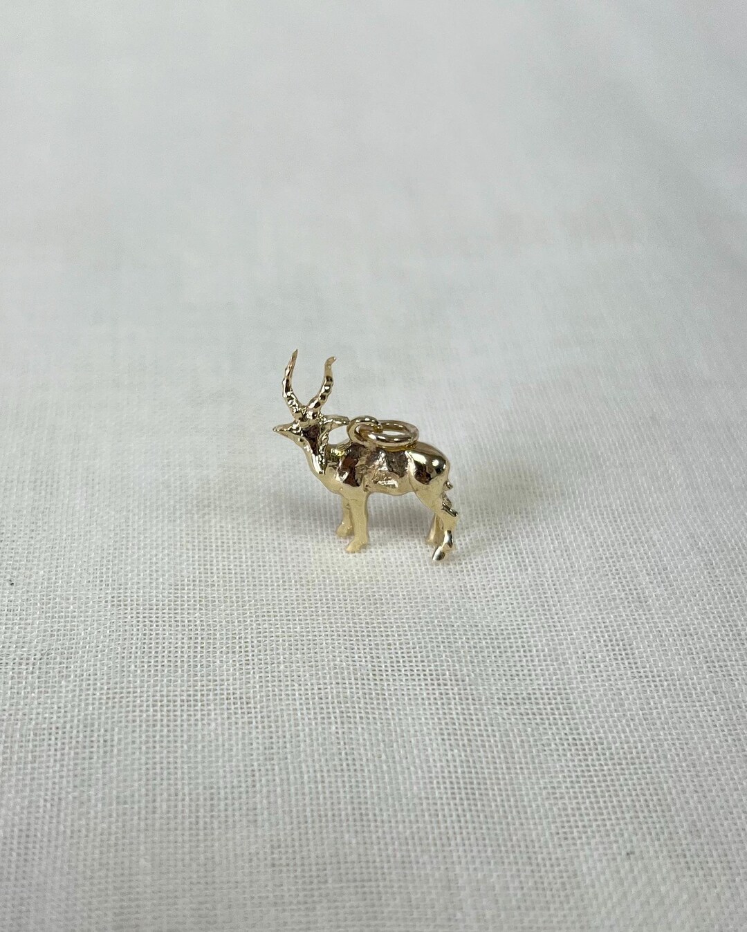 9ct Yellow Gold Gazelle / Deer / Stag Charm Pendant - Etsy
