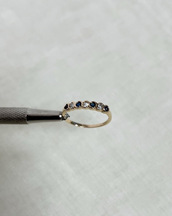 14ct Yellow Gold Sapphire & Diamond 7 Stone Half Eter… - Gem
