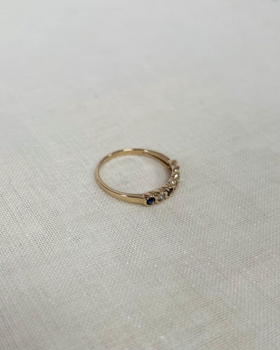 14ct Yellow Gold Sapphire & Diamond 7 Stone Half Eter… - Gem