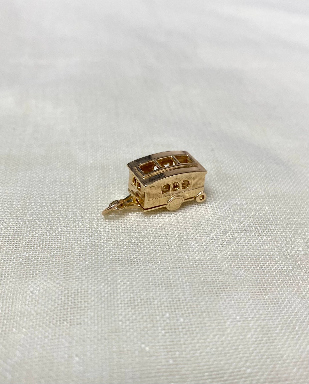 9ct Yellow Gold Caravan Charm - Etsy