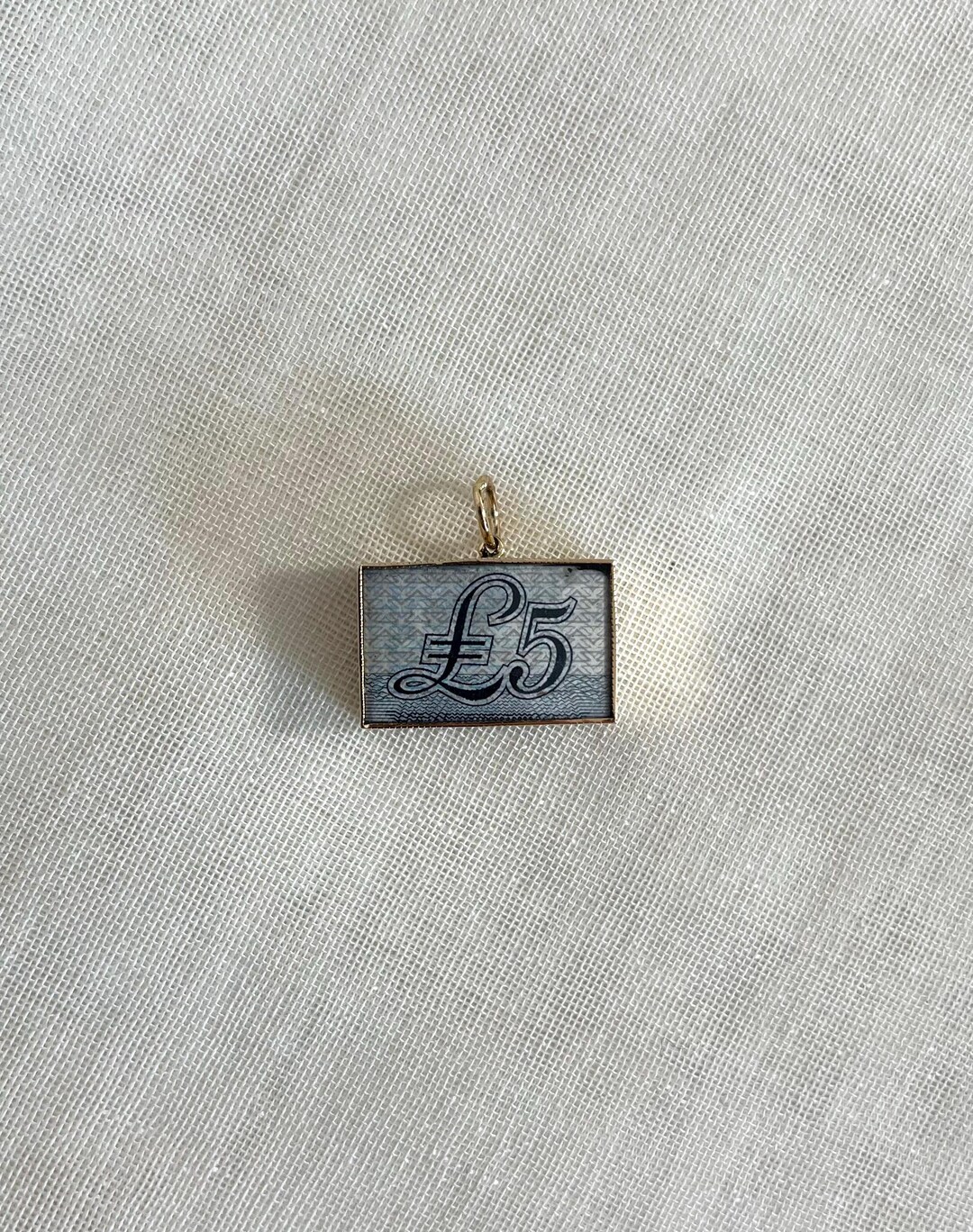 Vintage 9ct Yellow Gold Five Pound Note Charm Pendant, Hallmark London ...