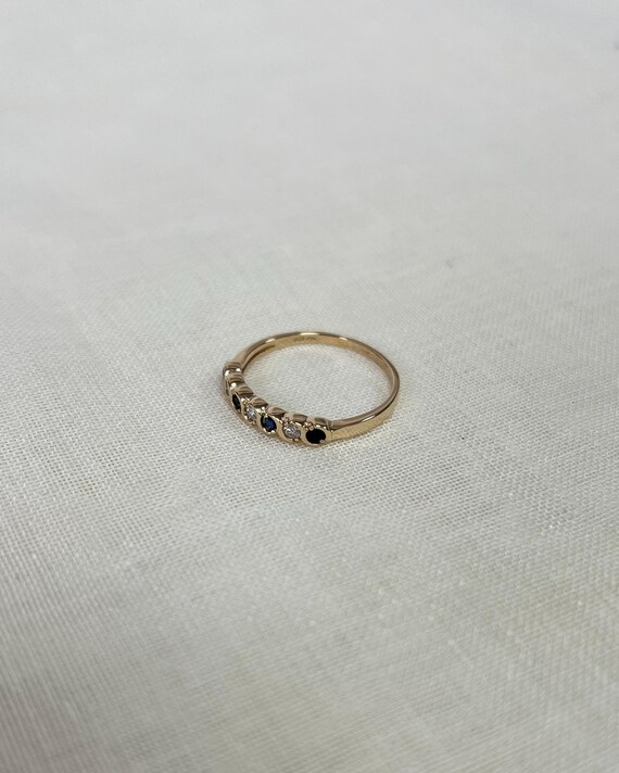 14ct Yellow Gold Sapphire & Diamond 7 Stone Half Eter… - Gem