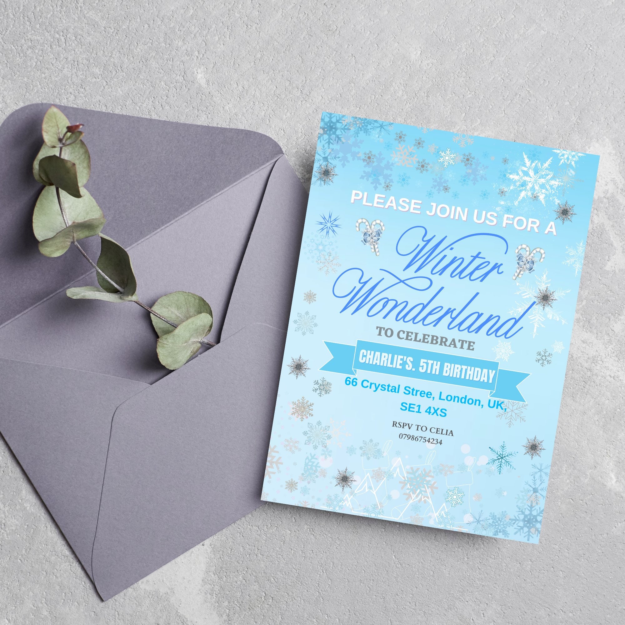 Winter Wonderland Birthday Invitation, Kids Winter Birthday, Winter ...