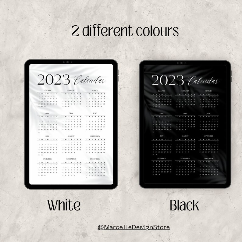 One Page 2023 Year Calendar Printable Yearly Wall Calendar - Etsy