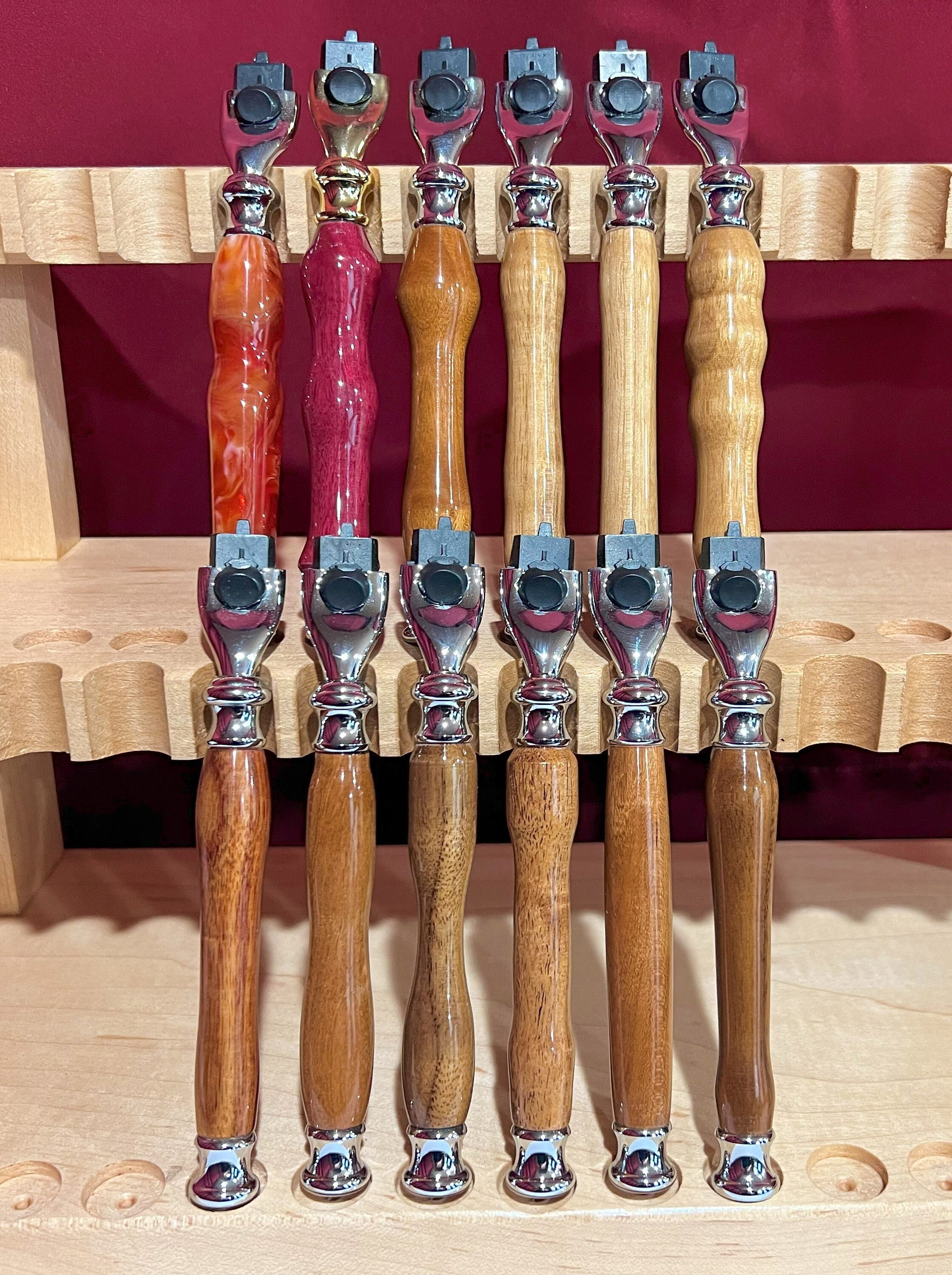 Wood Razor Handles HAND TURNED Mach 3 Compatible Great Gift for Him or ...