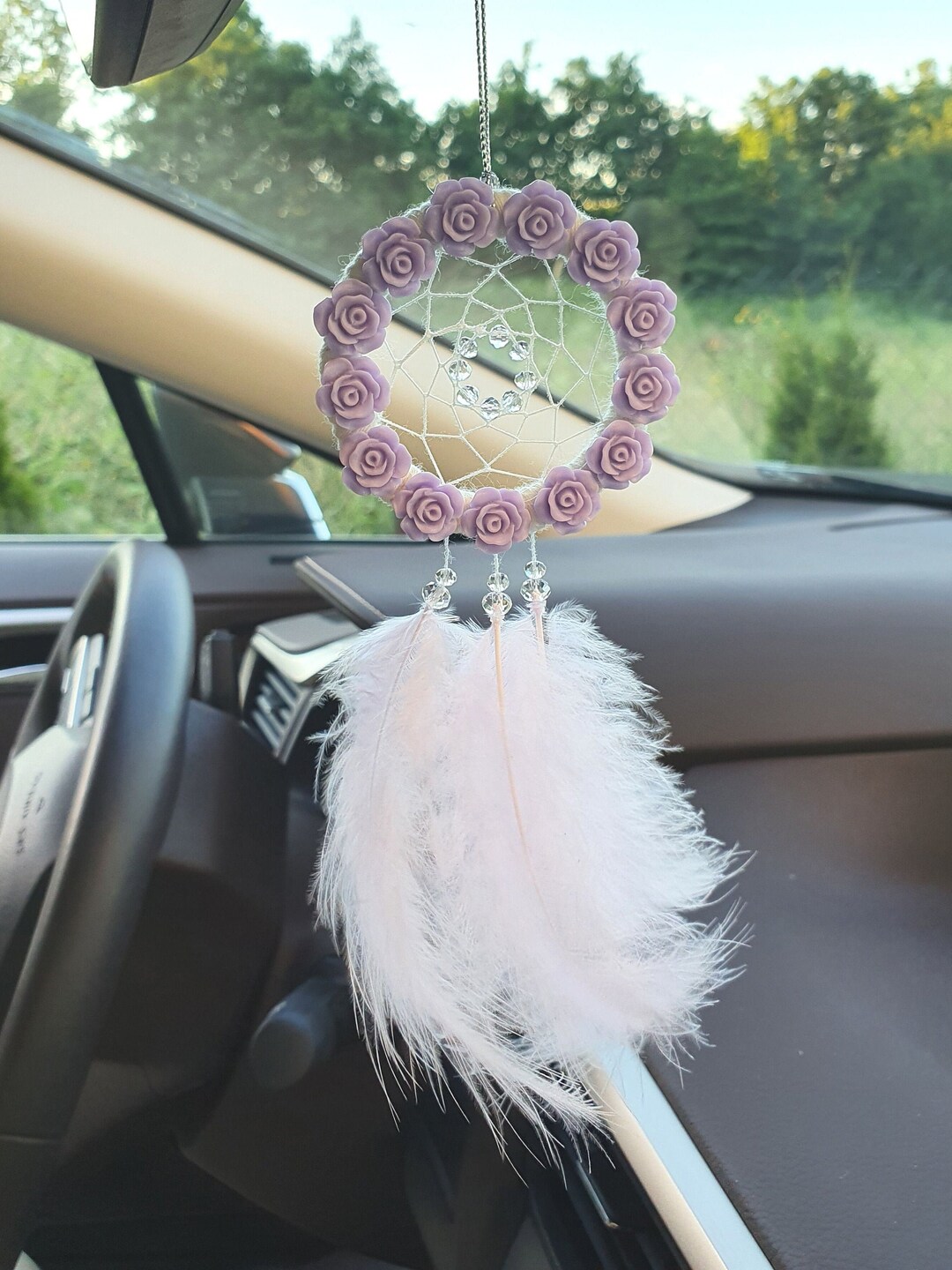 Car Accessories for Women, Rear View Mirror Charm, Cute Car Mirror ...