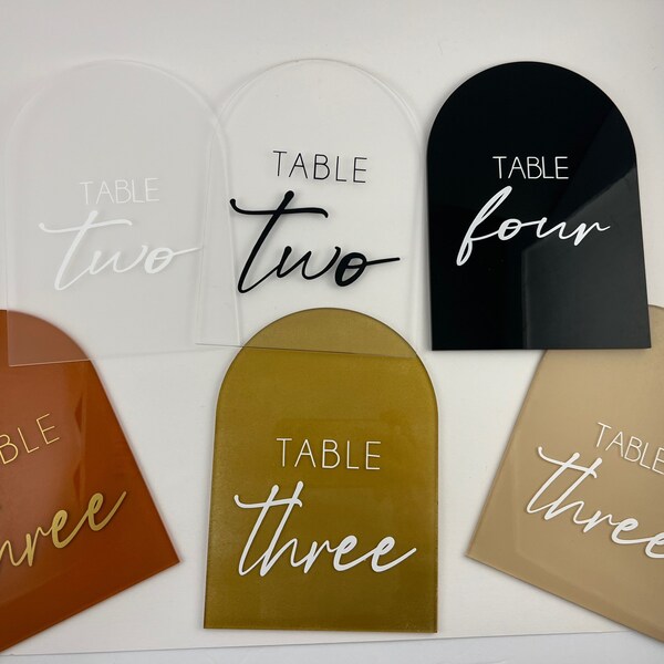 Acrylic Arch Table Number - Etsy