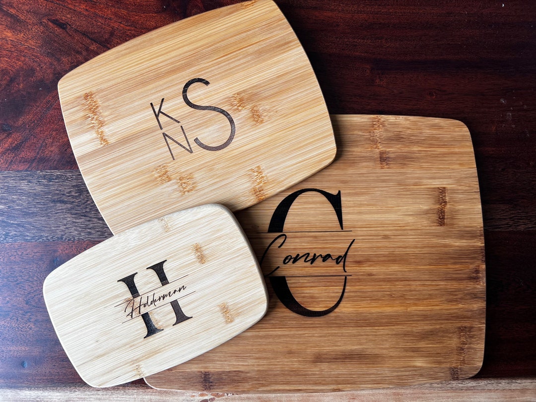Personalized Engraved Bamboo Wood Cutting Board, Serving Tray ...