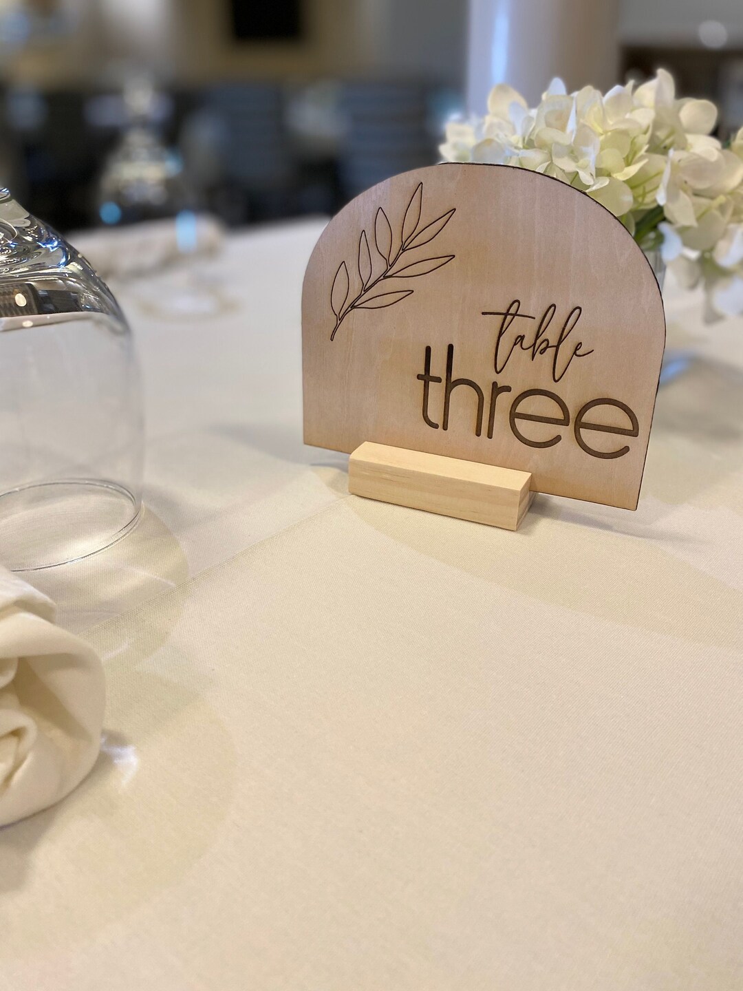 Wooden Arched Wedding Table Numbers, Engraved, Minimalist Table Numbers ...