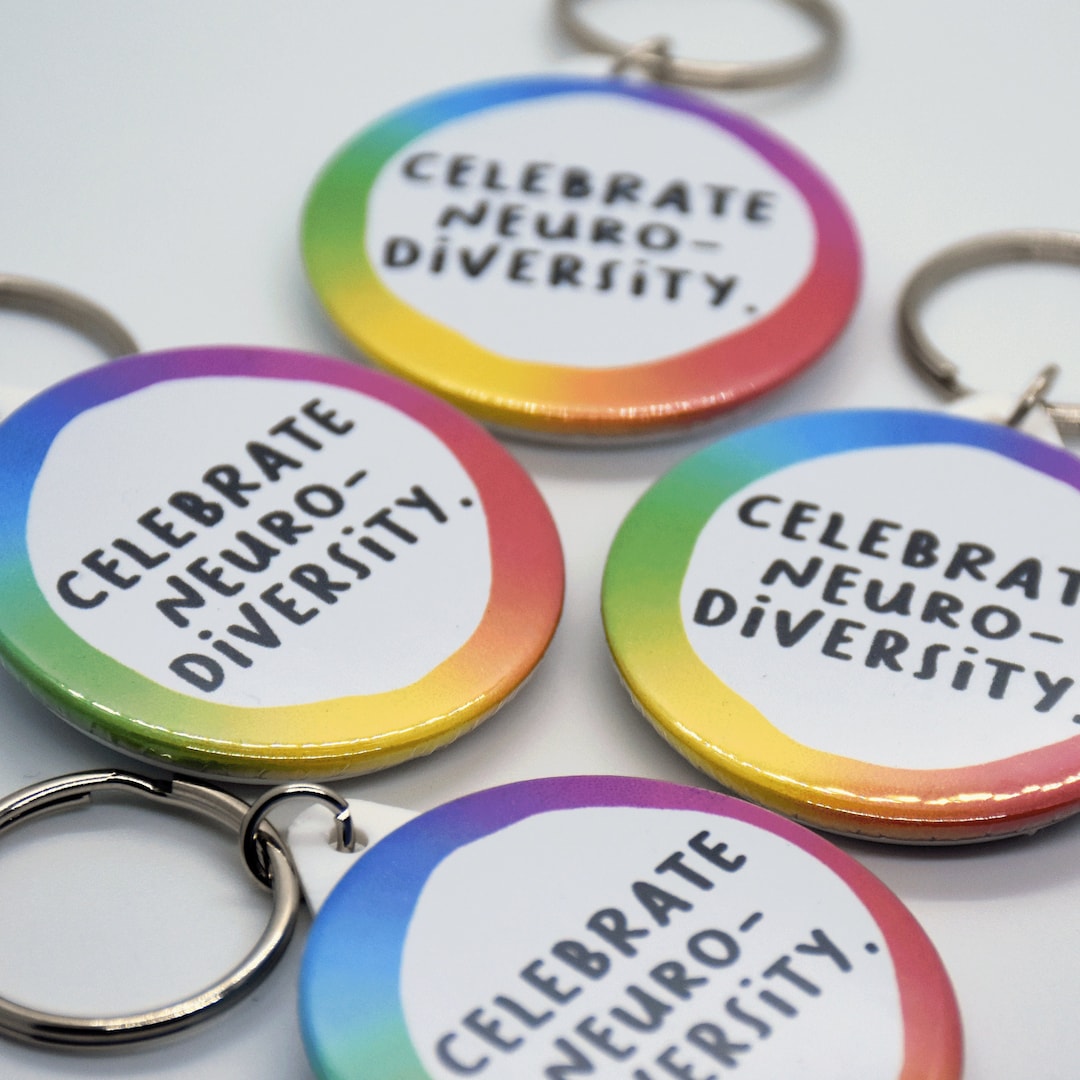 Celebrate Neurodiversity Keyring - Hidden Disabilties - Autism - ADHD ...