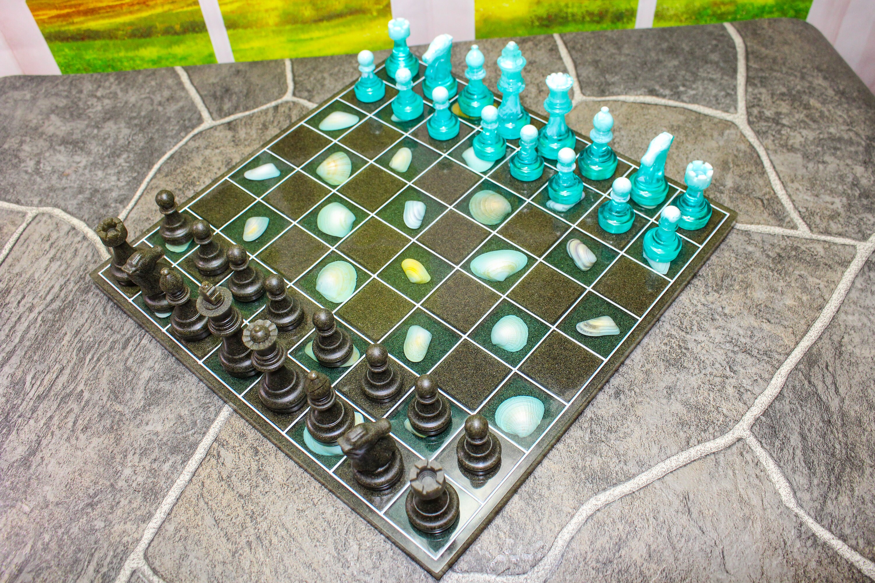 Beach Themed Complete Chess Set - Etsy