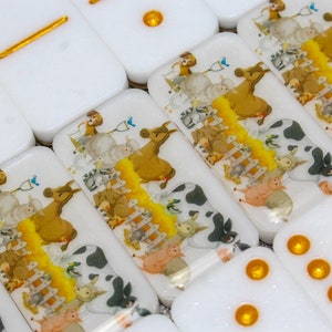 Gold Farm Animal Dominoes, Double Six Set of 28 - Etsy