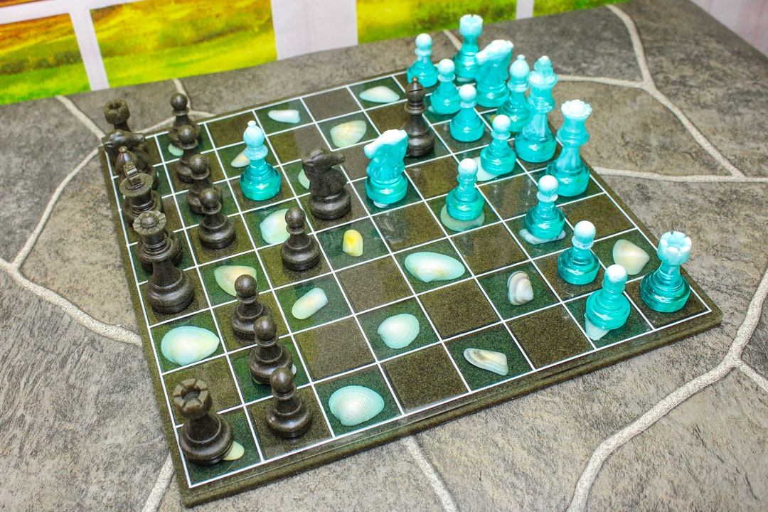 Beach Themed Complete Chess Set - Etsy
