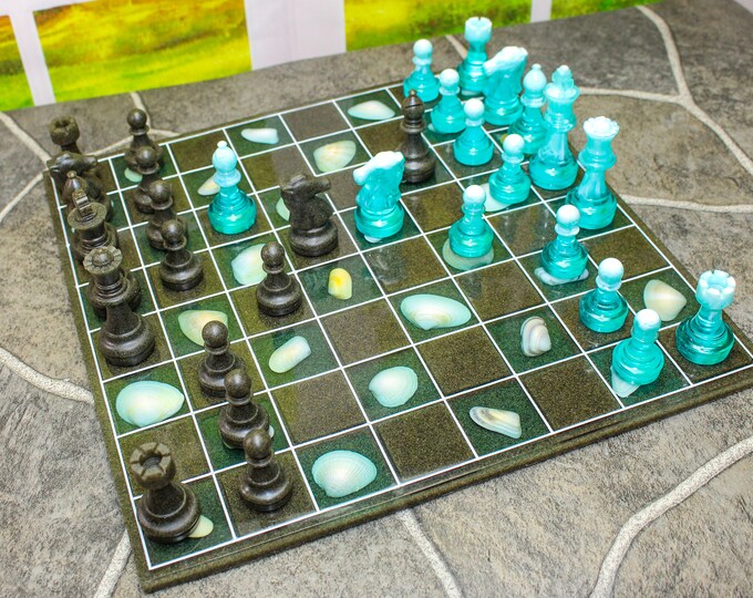 Beach Themed Complete Chess Set - Etsy