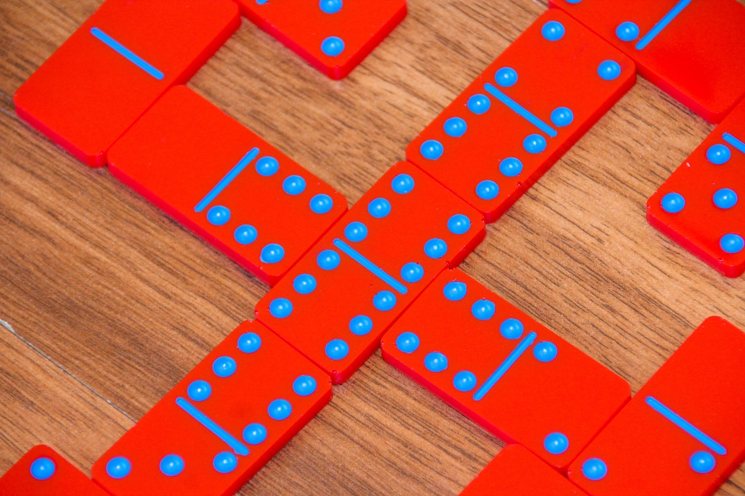 Red Thin Dominoes, Double Six Set of 28 - Etsy