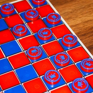 Red and Blue Complete Checkers Set - Etsy