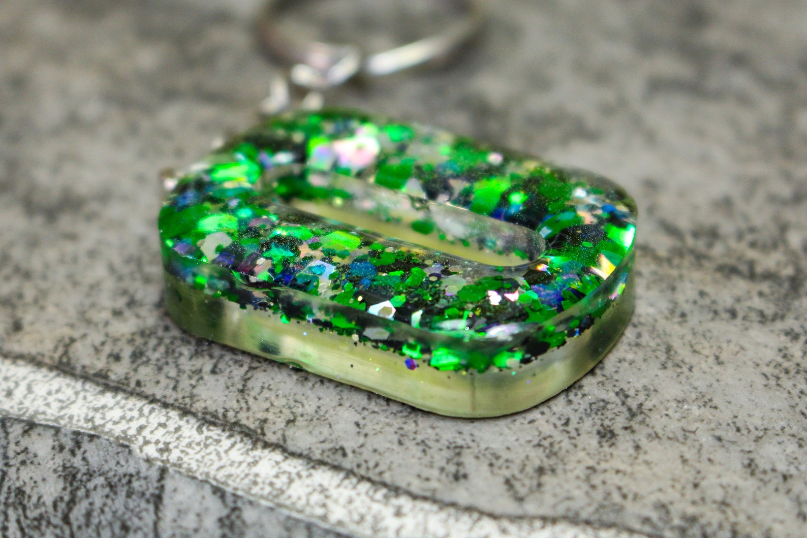Green Glitter Number Keychain - Etsy