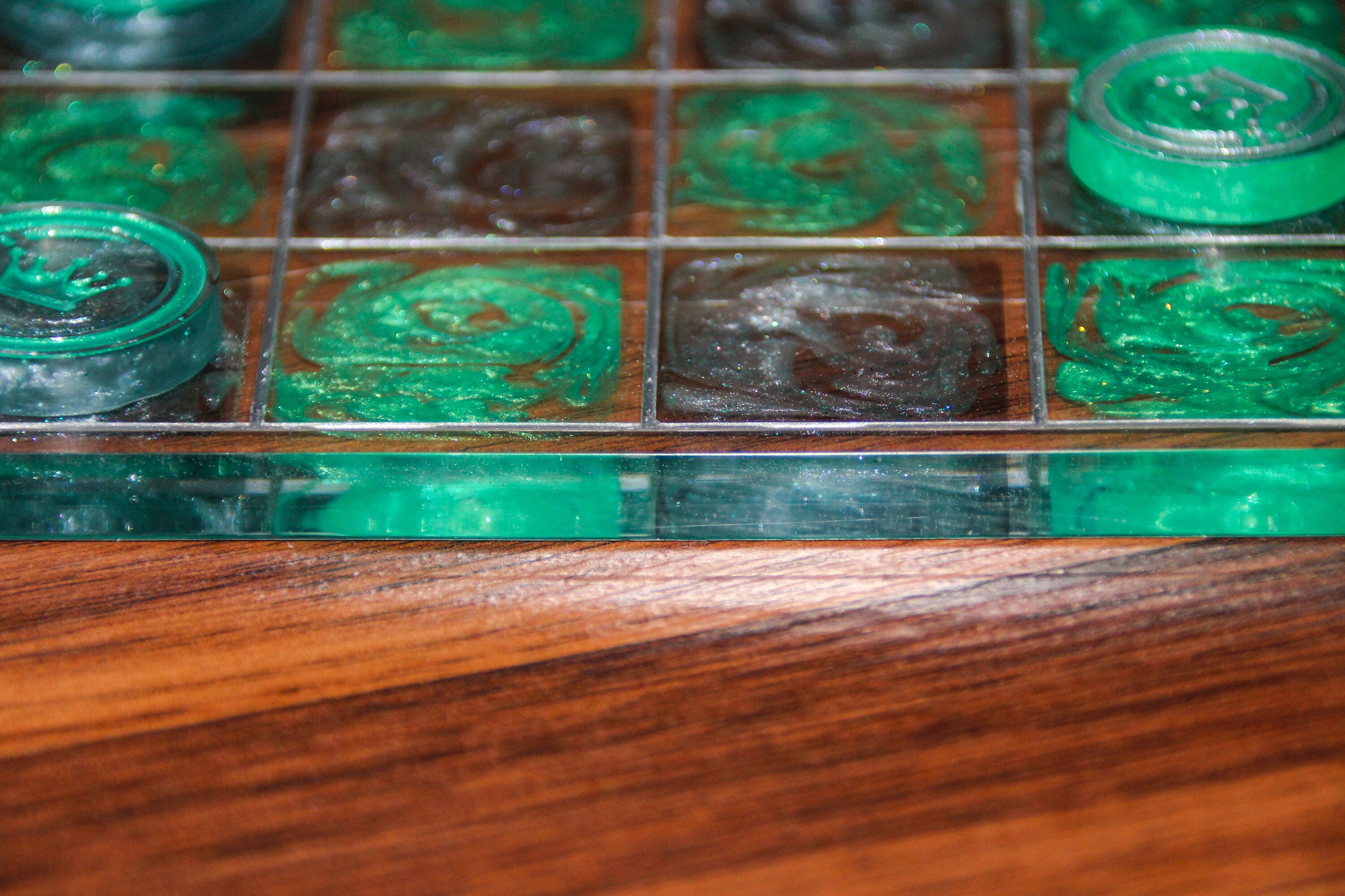 Green and Gray Smoke Complete Checkers Set - Etsy