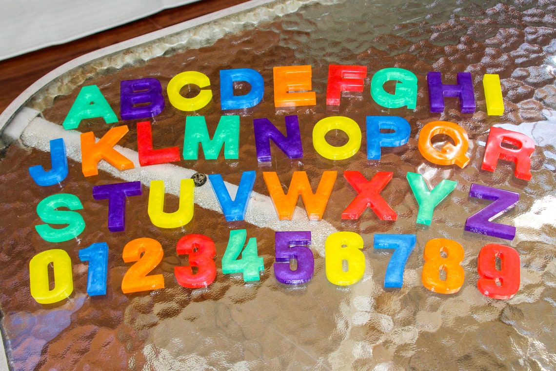 Shimmer Rainbow Alphabet & Numbers Set - Etsy