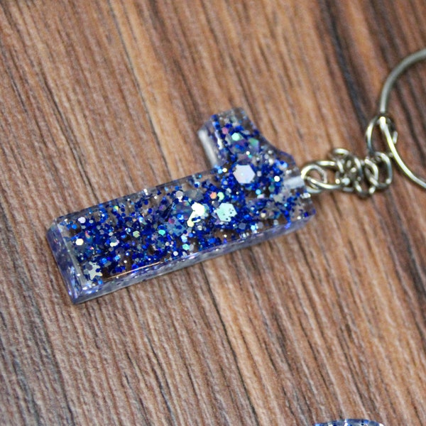 Green Glitter Number Keychain - Etsy
